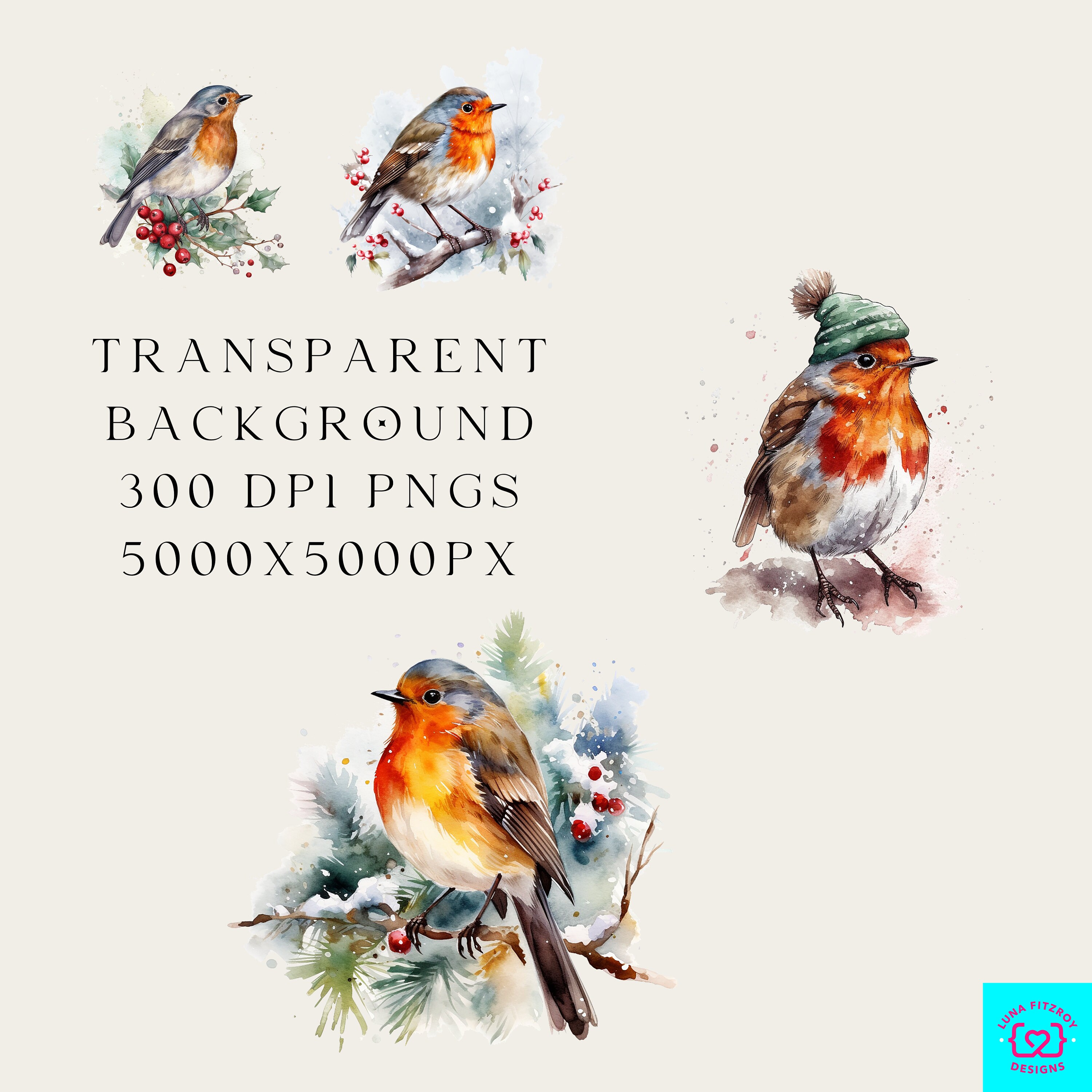 Christmas Robin Clipart Clipart Bundle Christmas 128 Pngs - Etsy