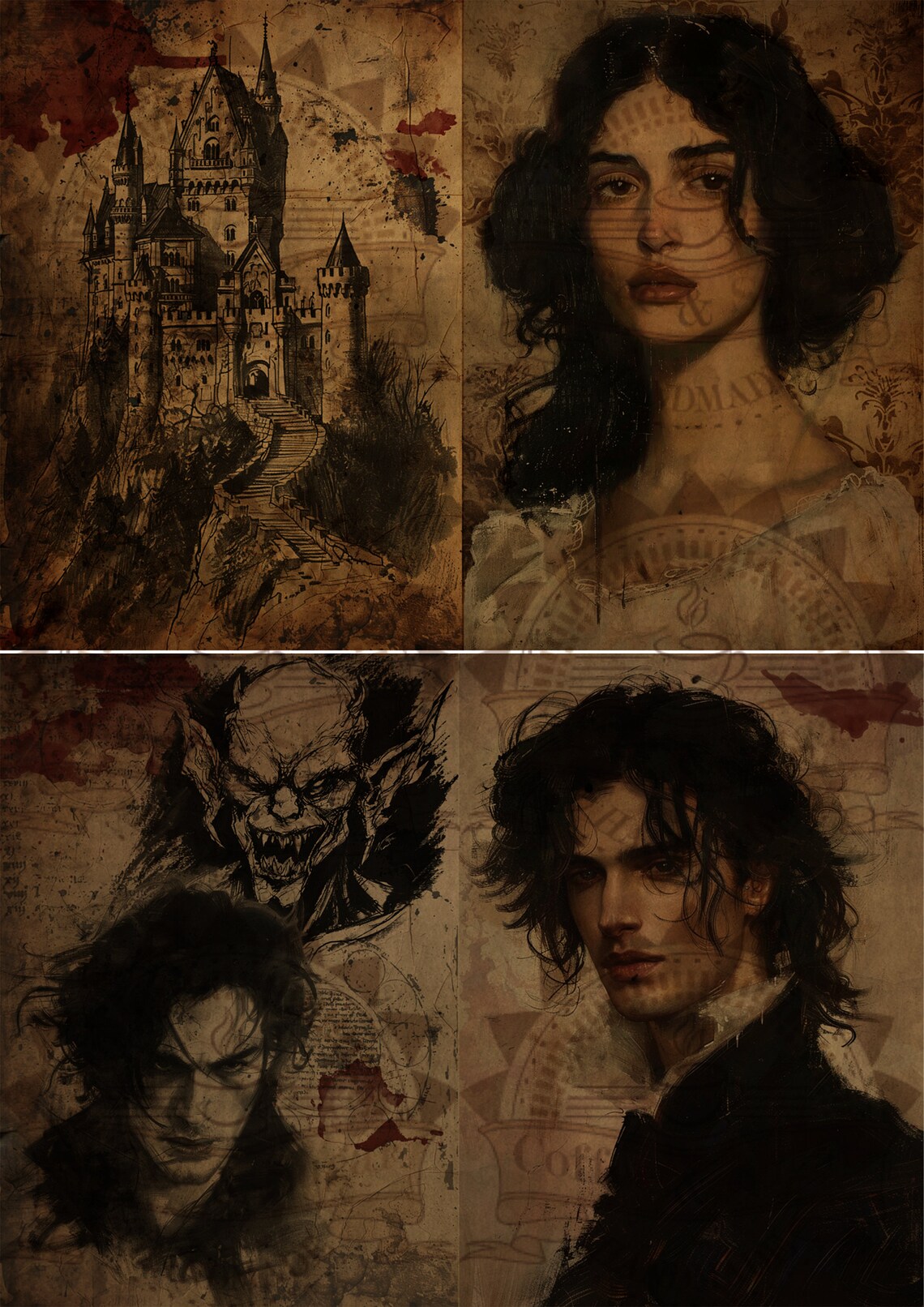 Junk Journal Printable Kit, Vampires, Gothic, Vintage Printables ...