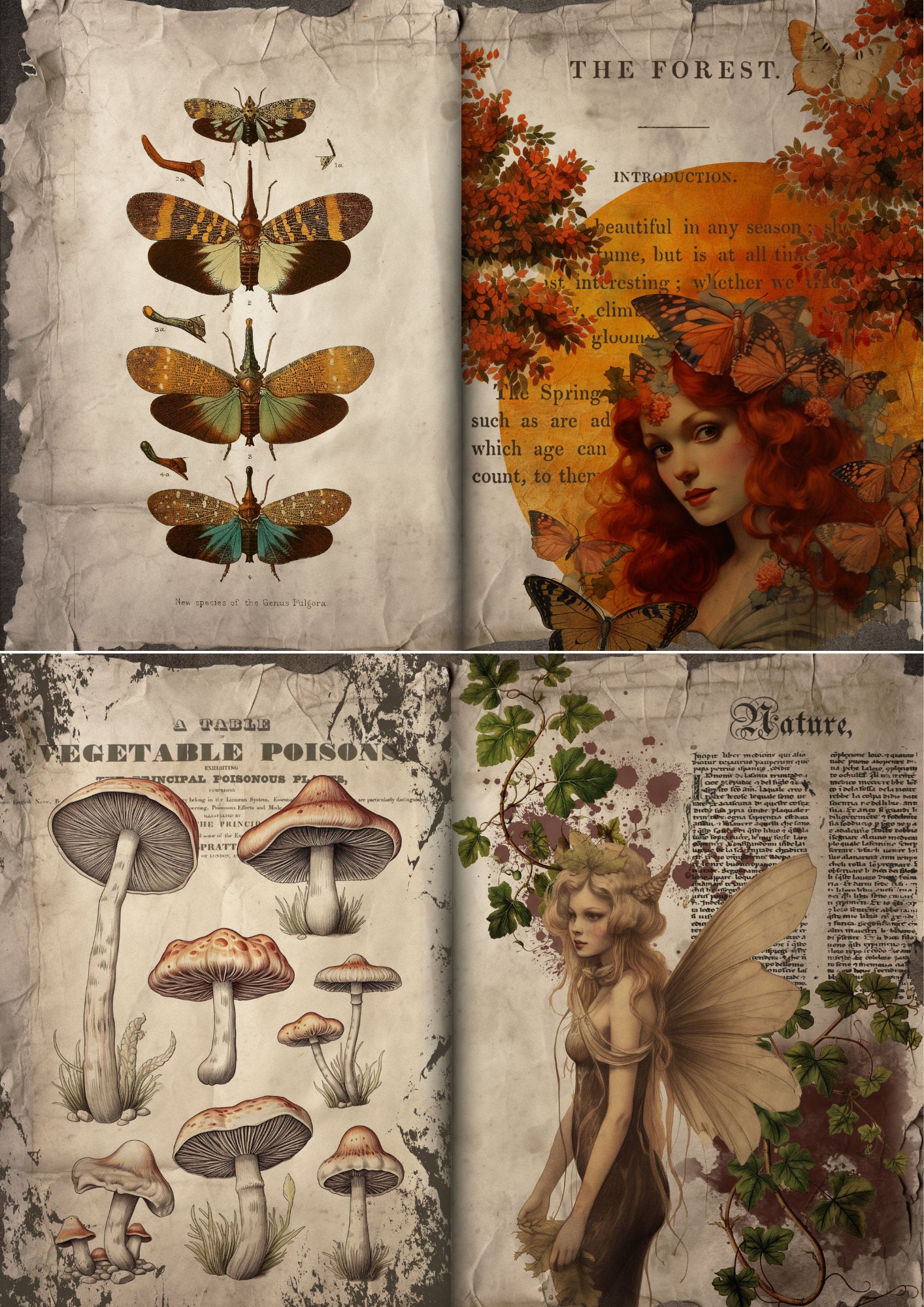 Enchanted Nature Junk Journal Printables Kit Fairies in a Forest ...