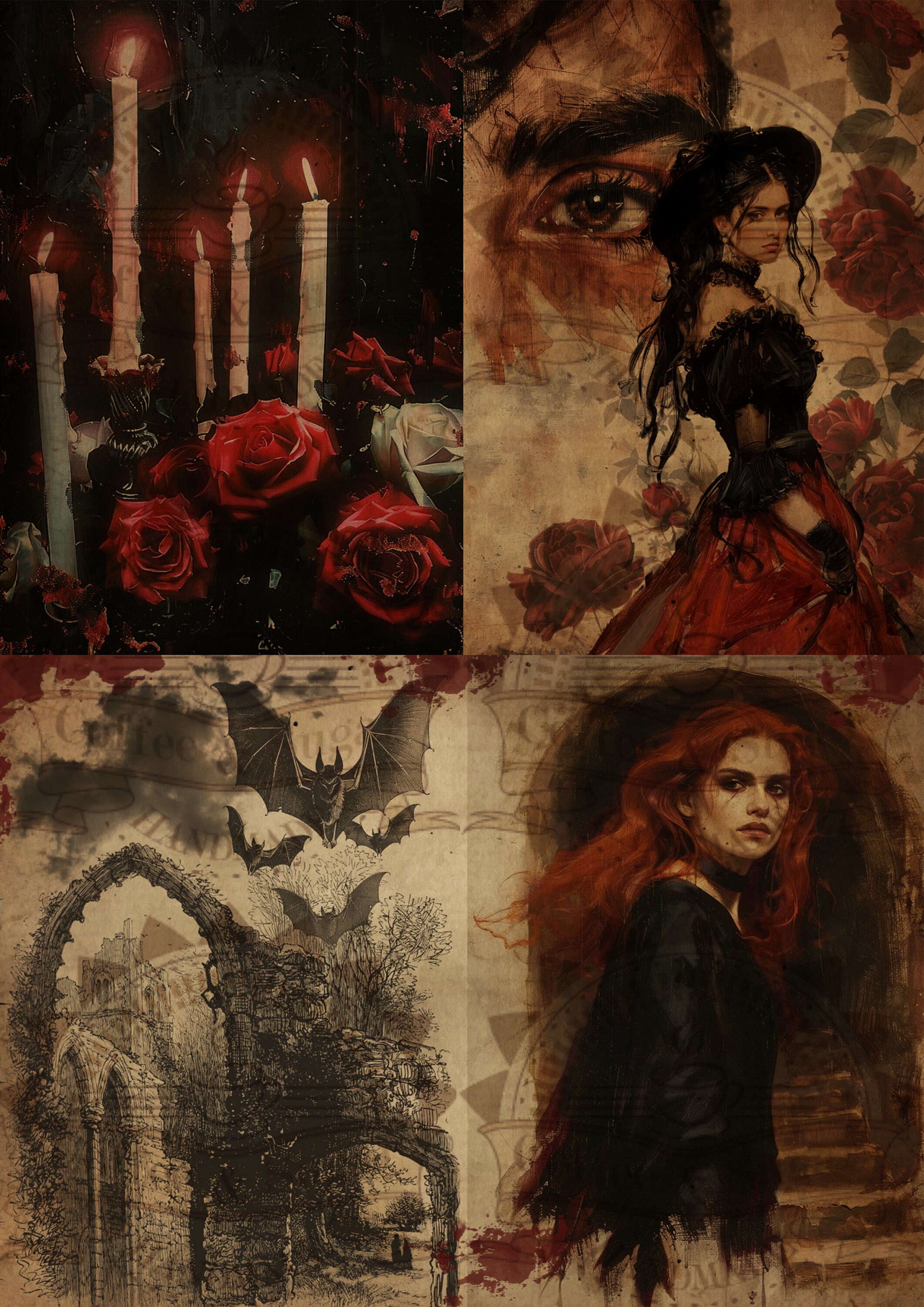 Junk Journal Printable Kit, Vampires, Gothic, Vintage Printables ...