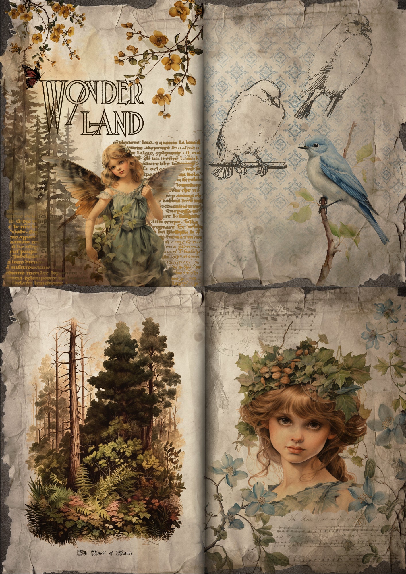 Enchanted Nature Junk Journal Printables Kit Fairies in a Forest ...