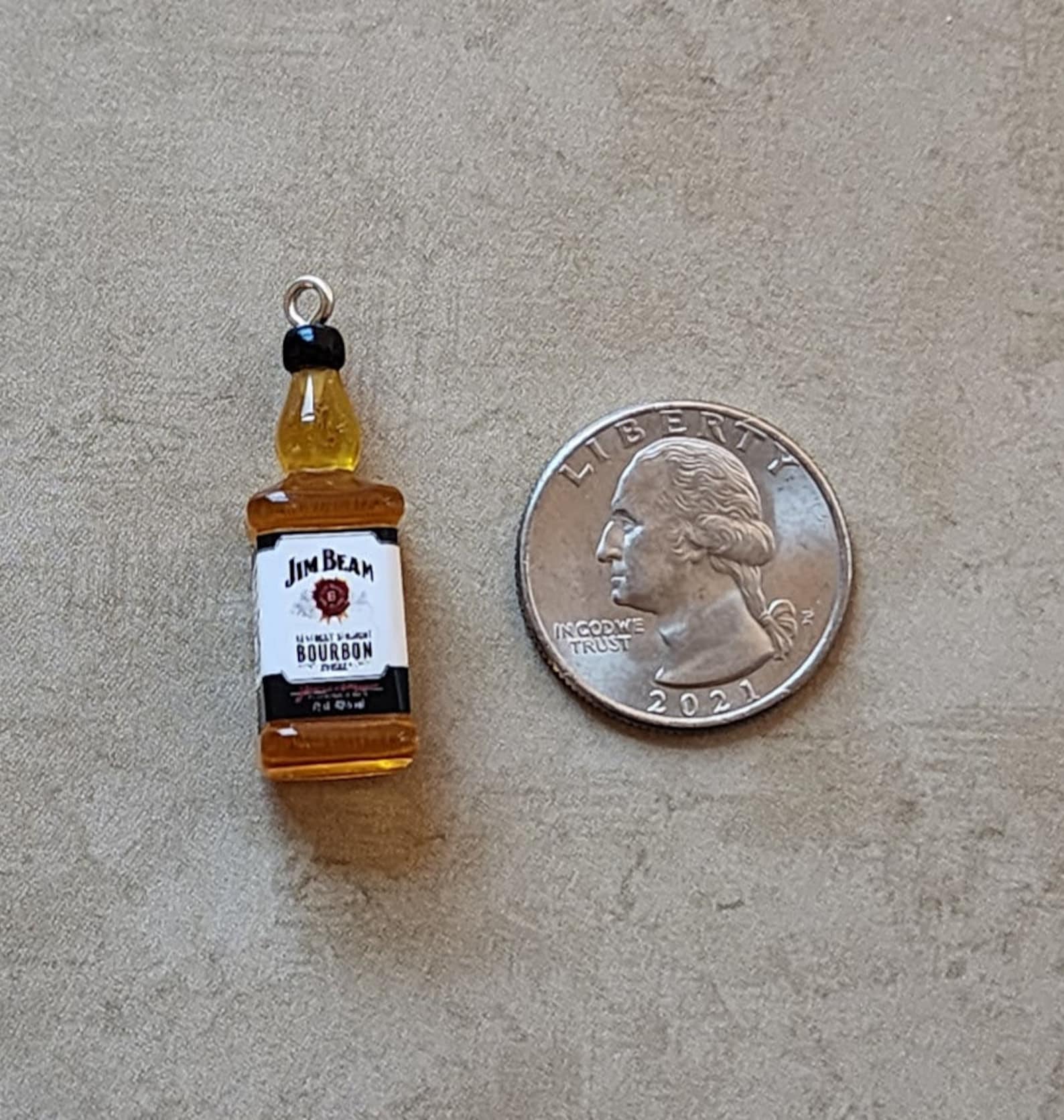 Mini Jim Beam Alcohol Bourbon Liquor Charm for Jewelry Making and Craft ...