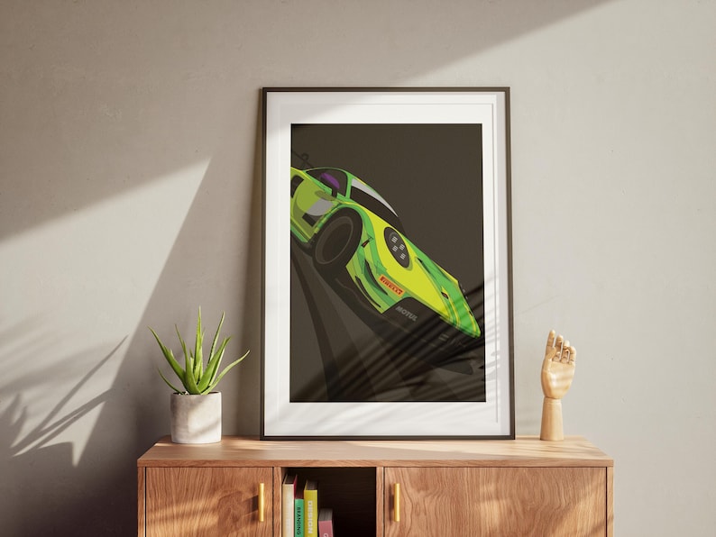 A Porsche 911 GT3 Poster for the Manthey Racing “grello” Race Car ...