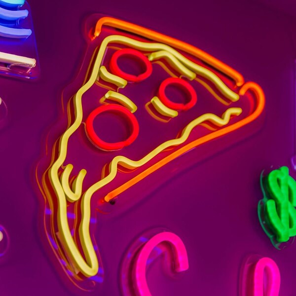 Neon Pizza Slice Sign - Etsy