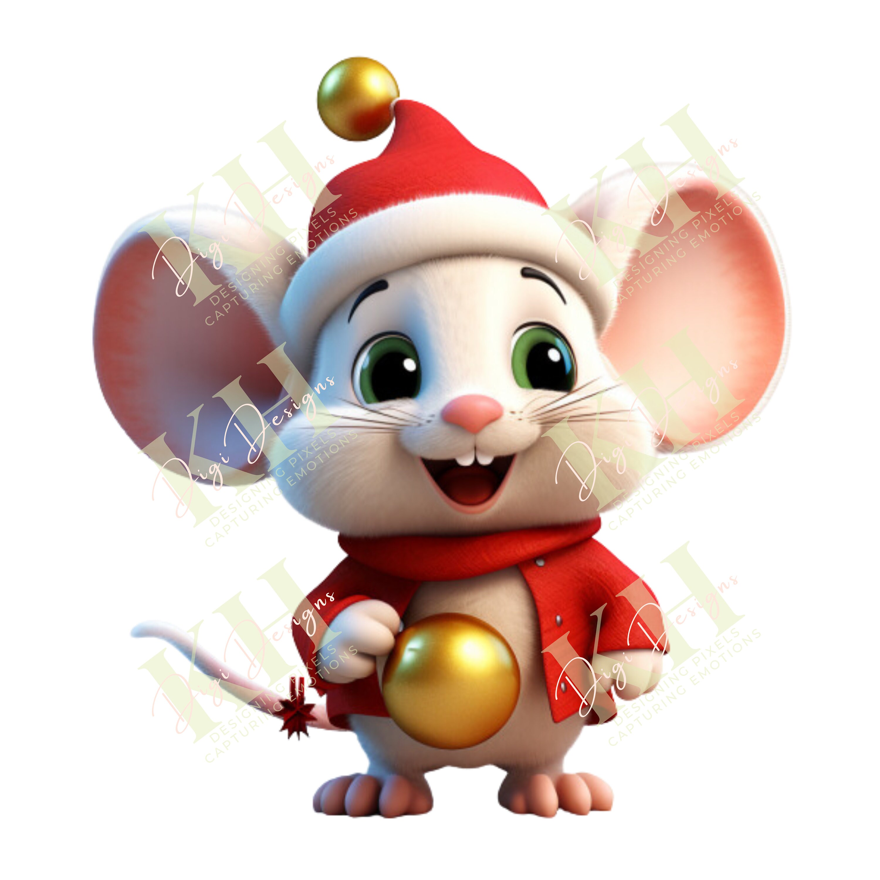 Christmas Mouse Clipart Set: High-quality, Transparent, Instant ...