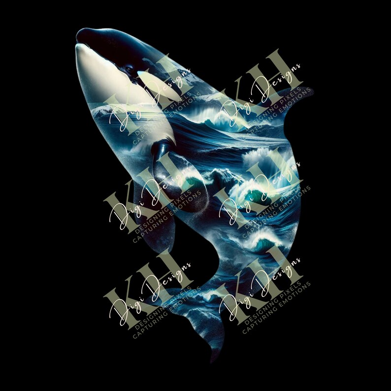 Orca Killer Whale Clipart Bundle, Five Digital PNG Images in High ...