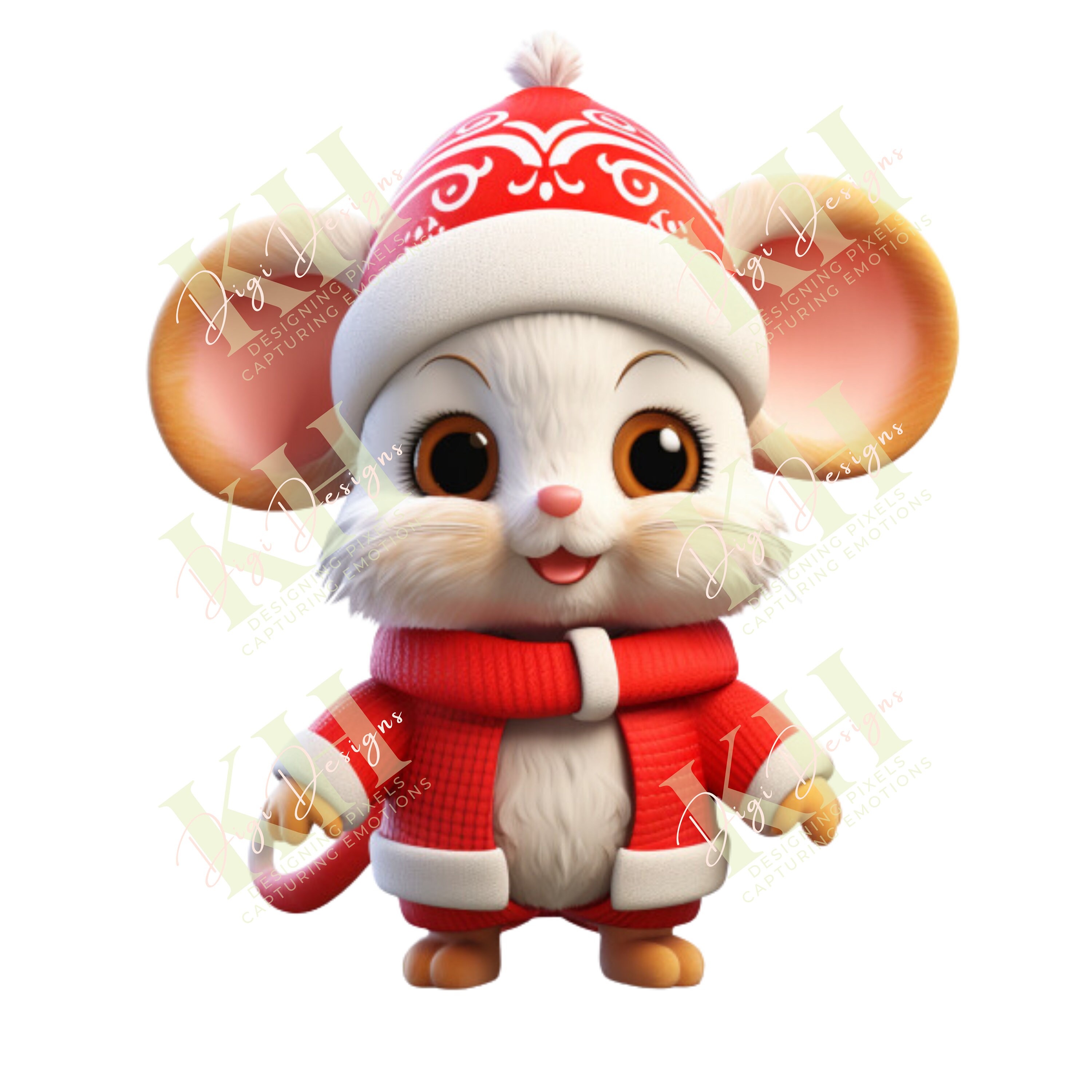 Christmas Mouse Clipart Set: High-quality, Transparent, Instant ...