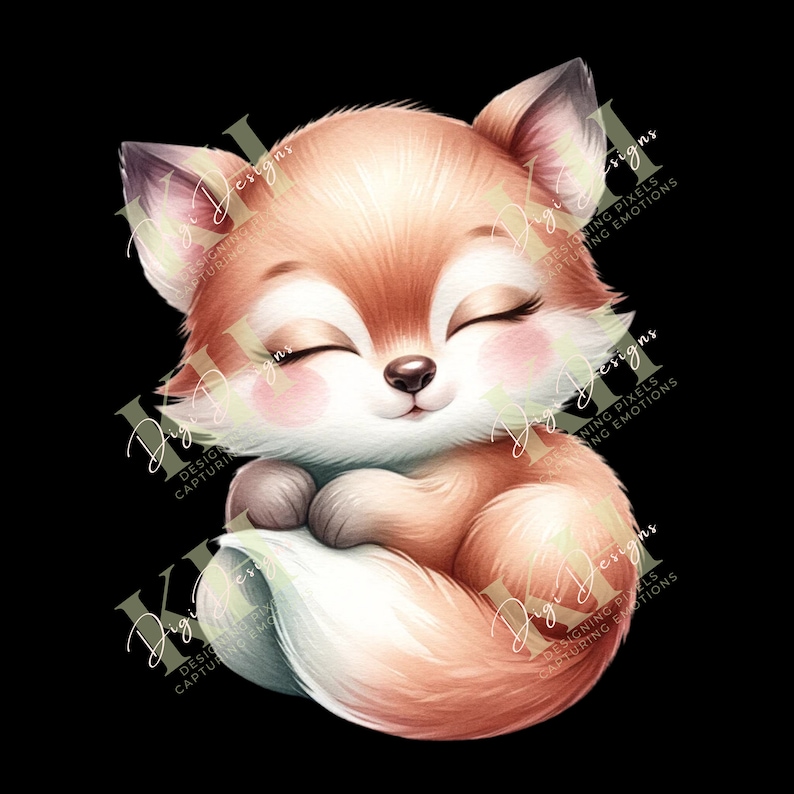 Cute Baby Fox Clipart Bundle, Five High-resolution Pngs, Transparent ...