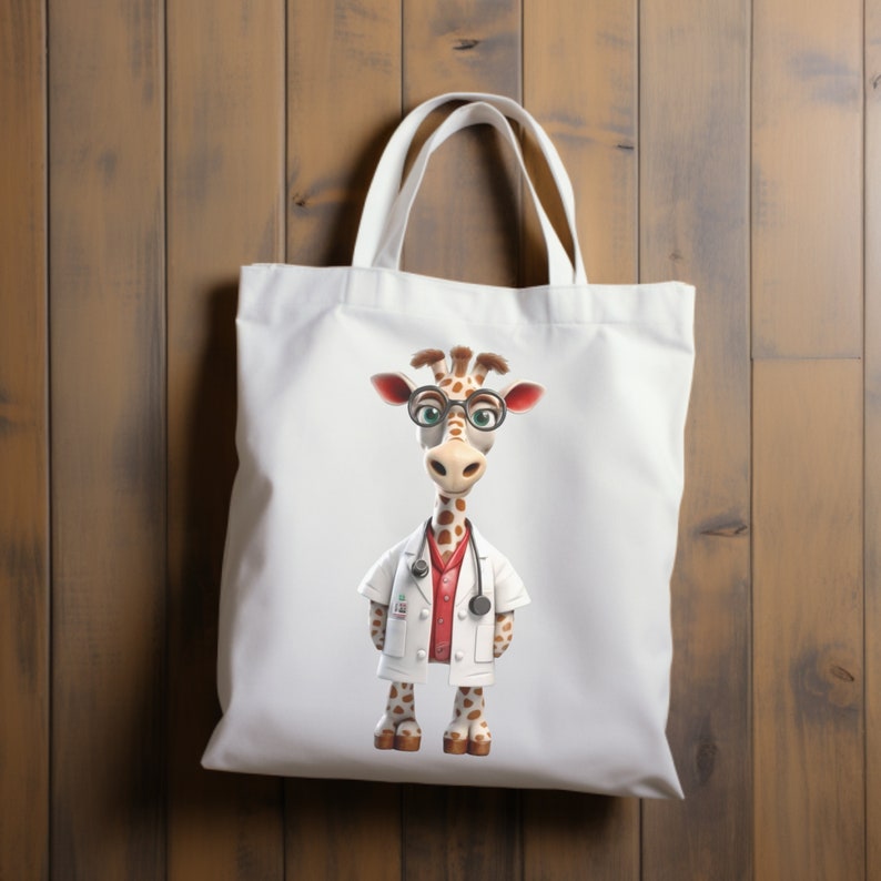 Giraffe Doctor Funny Clipart Bundle, High Resolution Digital PNG Images ...