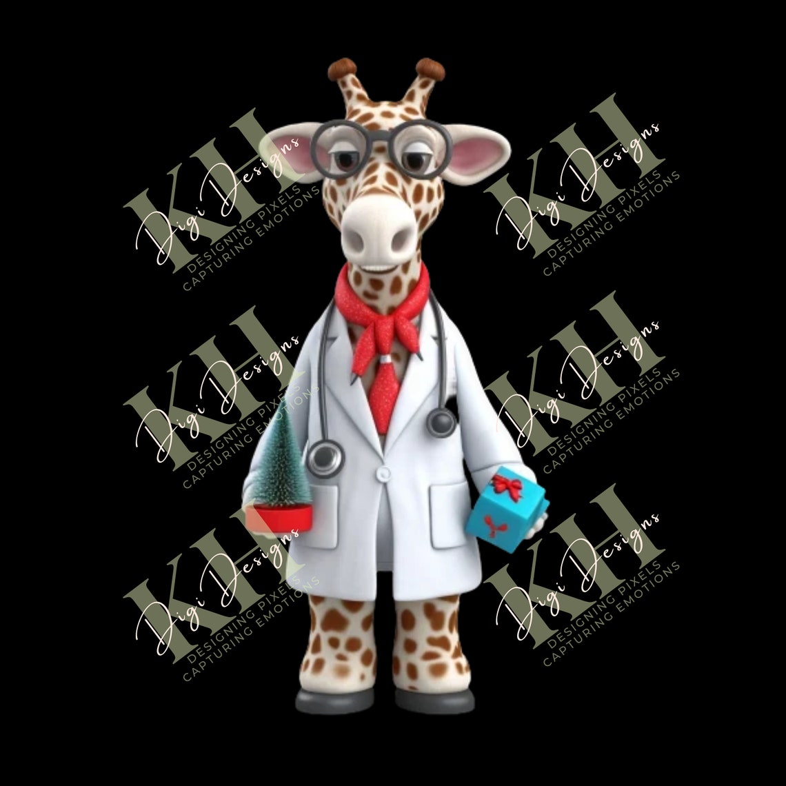 Giraffe Doctor Funny Clipart Bundle, High Resolution Digital PNG Images ...