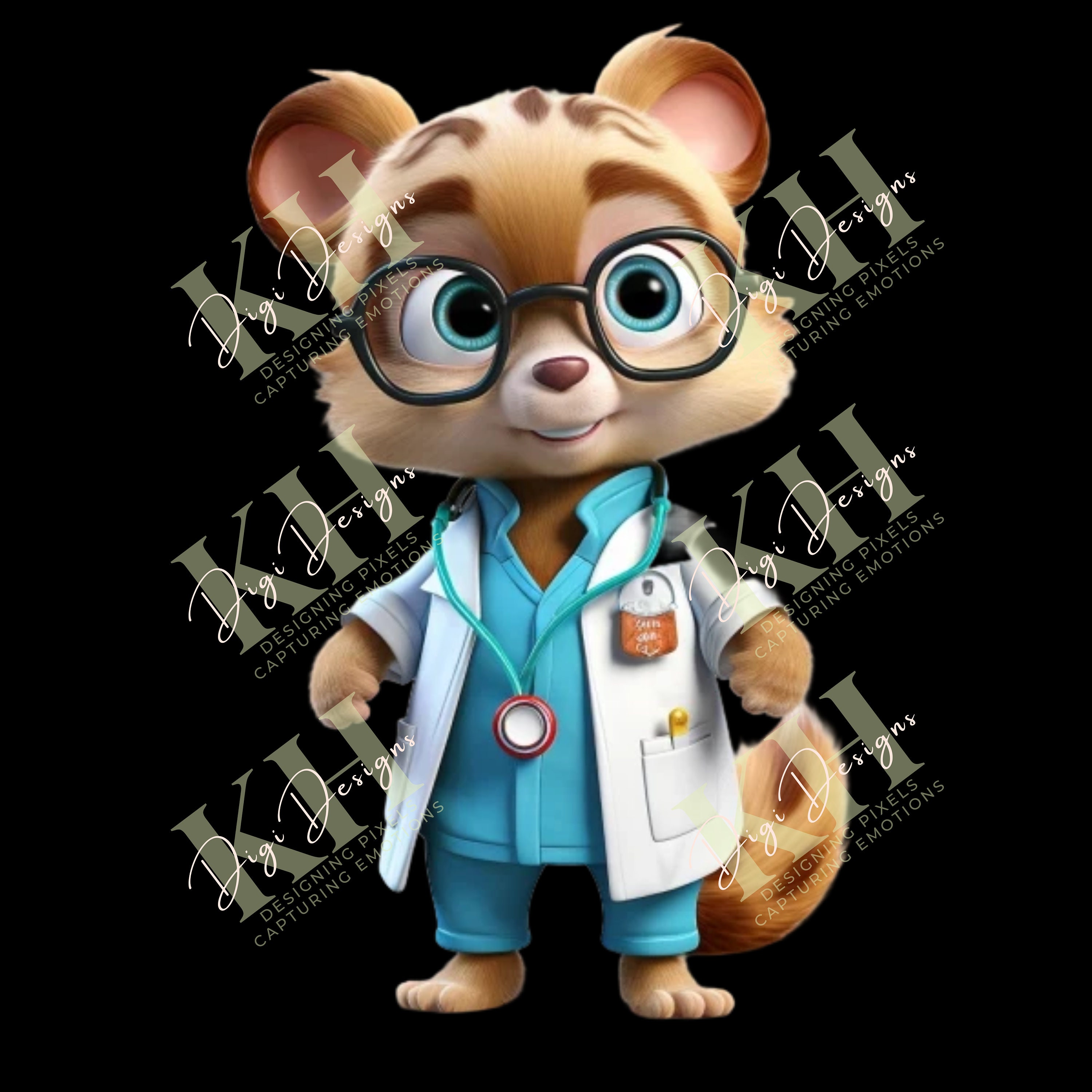 Baby Animal Doctor Clipart Bundle of 5 High Resolution Digital PNG ...