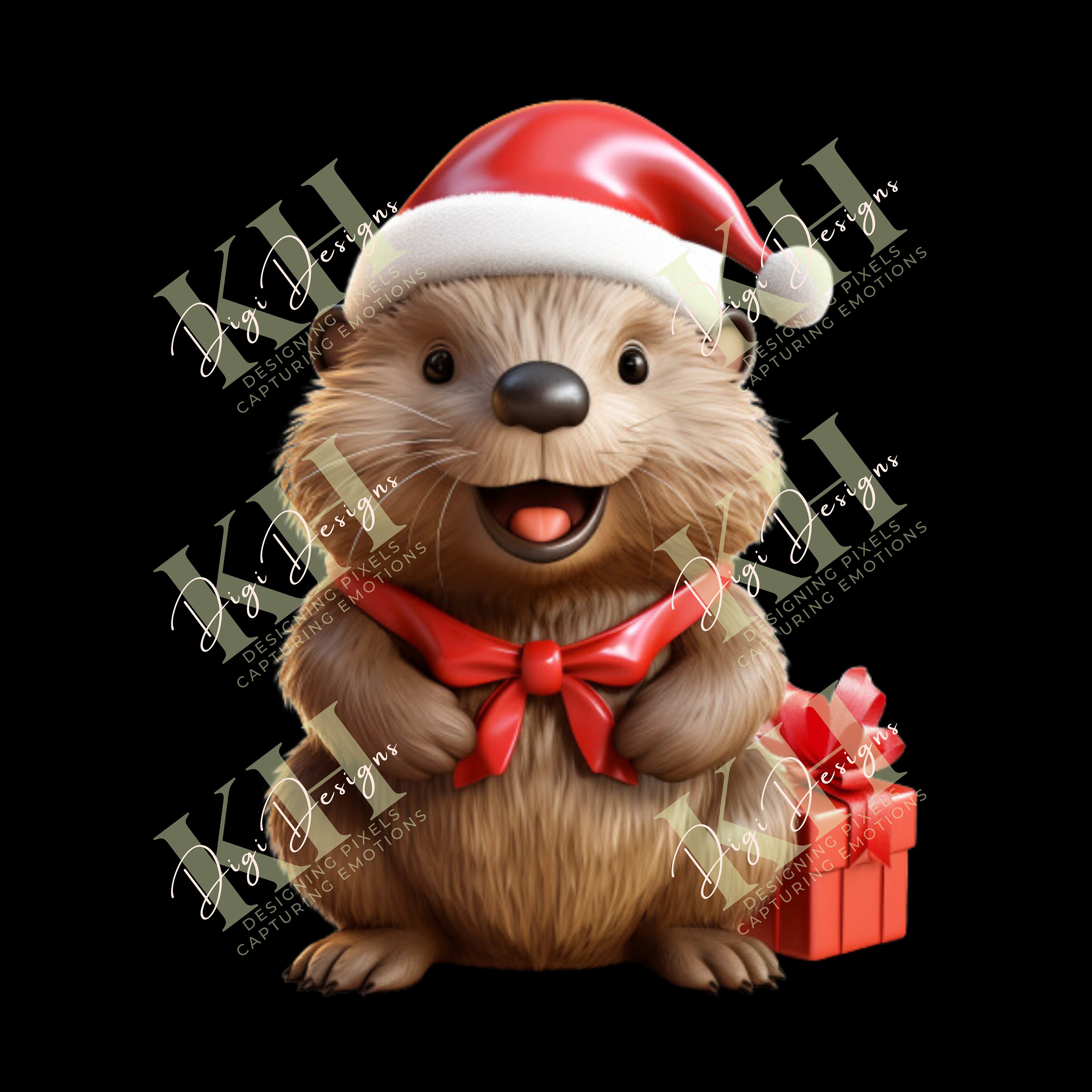Christmas Beaver Clipart Bundle of Five High Resolution Digital PNG ...