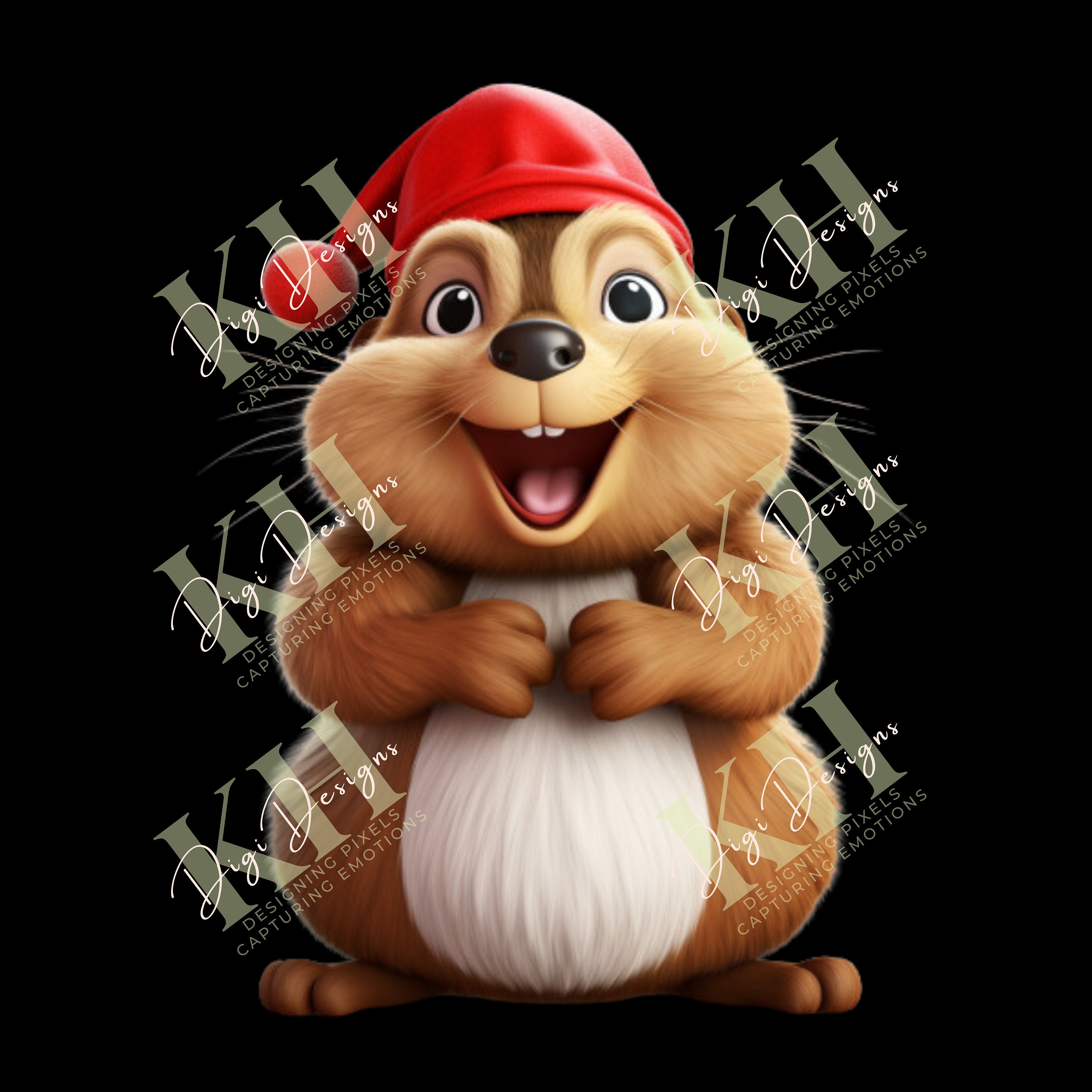 Christmas Beaver Clipart Bundle of Five High Resolution Digital PNG ...