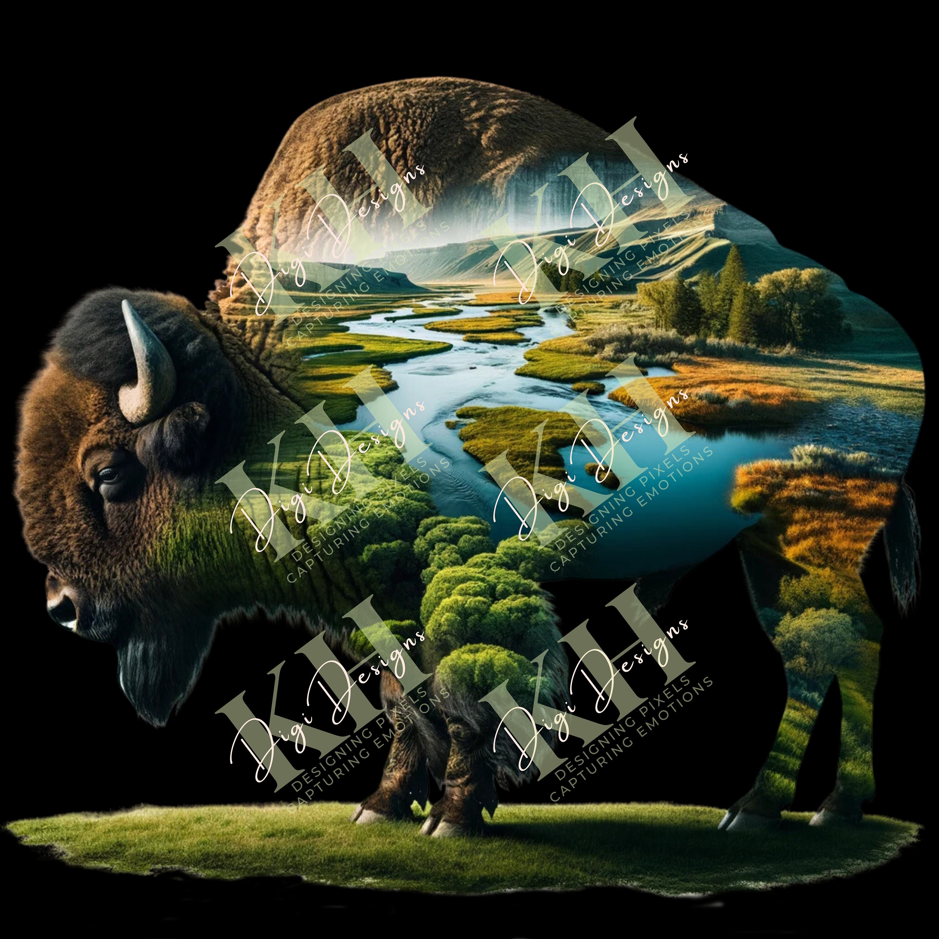 Bison Clipart Bundle of Five Digital PNG Images in High Resolution ...