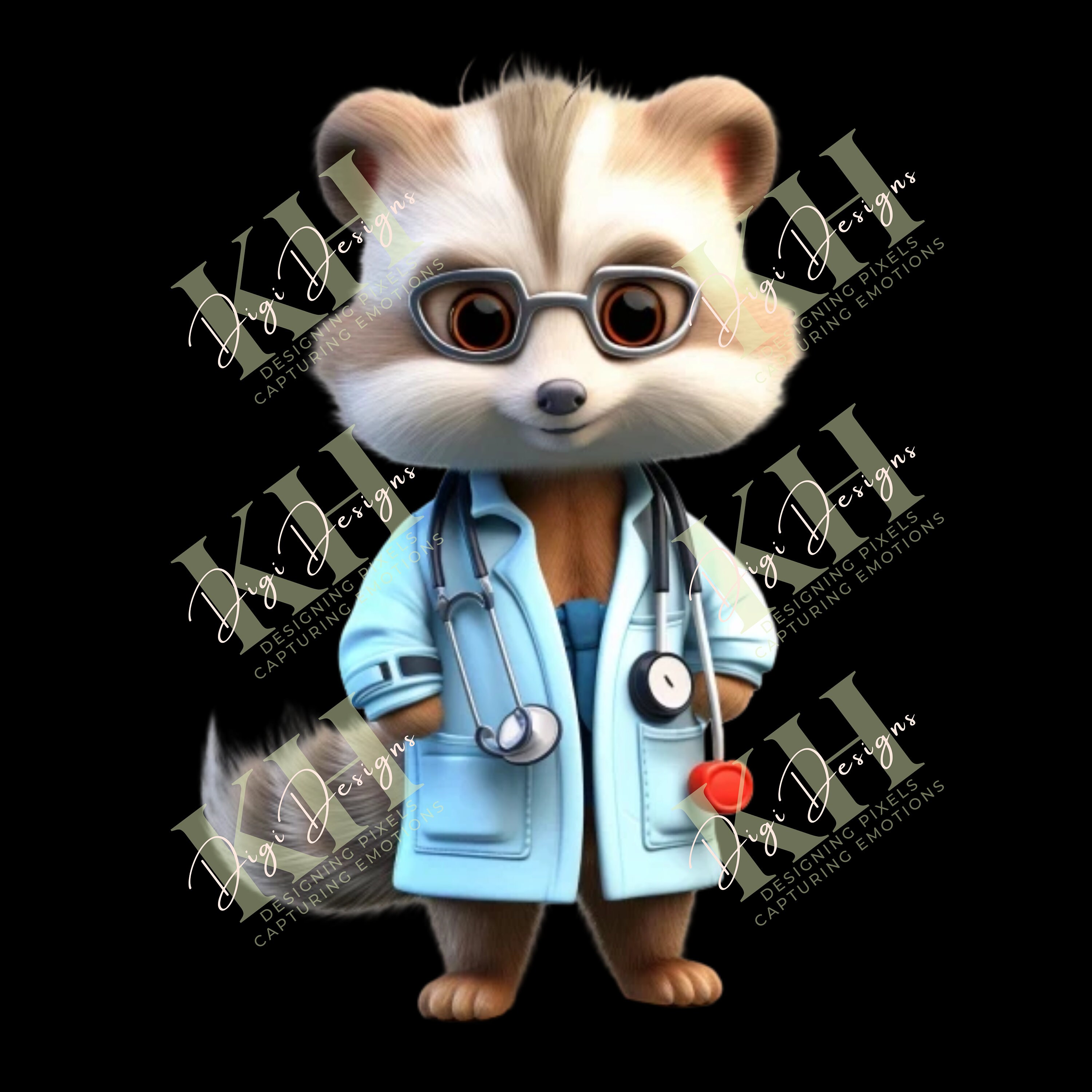 Baby Animal Doctor Clipart Bundle of 5 High Resolution Digital PNG ...