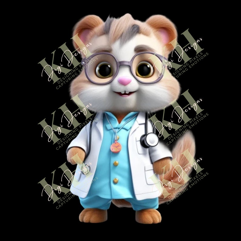 Baby Animal Doctor Clipart Bundle of 5 High Resolution Digital PNG ...