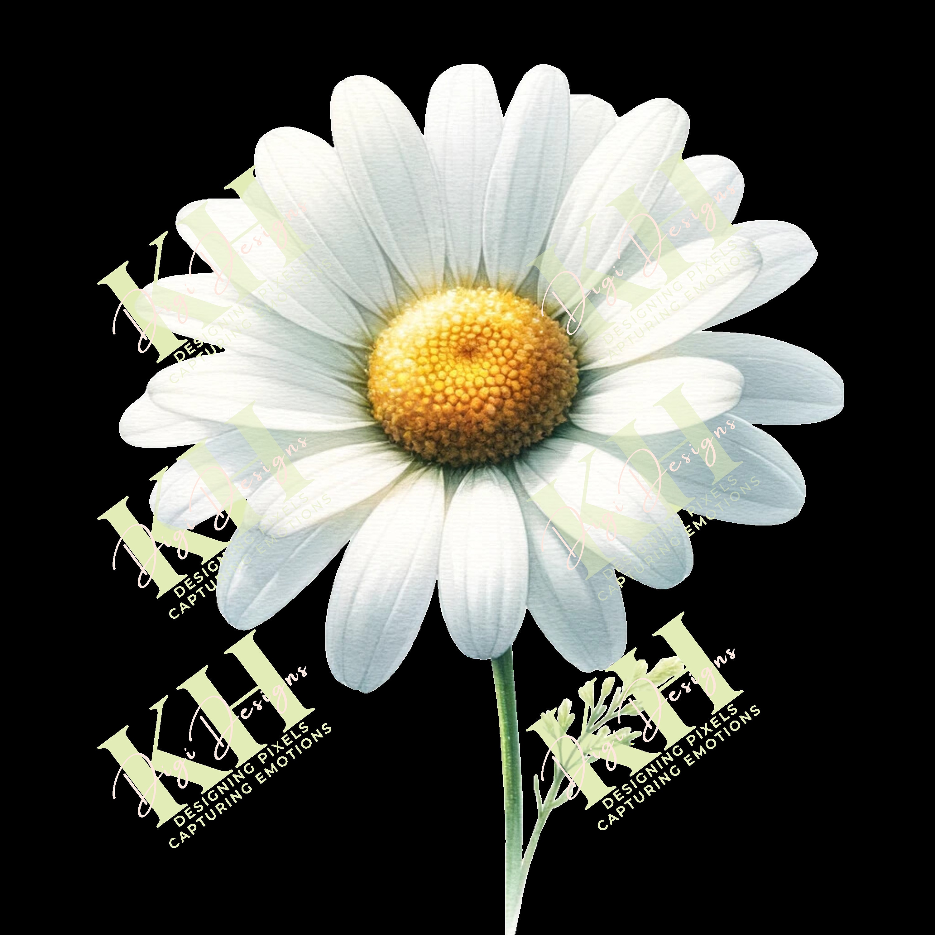 Daisy April Birth Flower Clipart Bundle, Five Digital PNG Images in ...