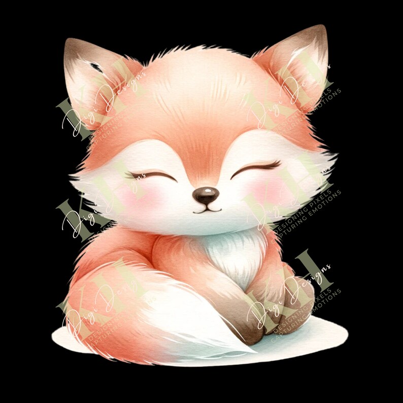 Cute Baby Fox Clipart Bundle, Five High-resolution Pngs, Transparent ...