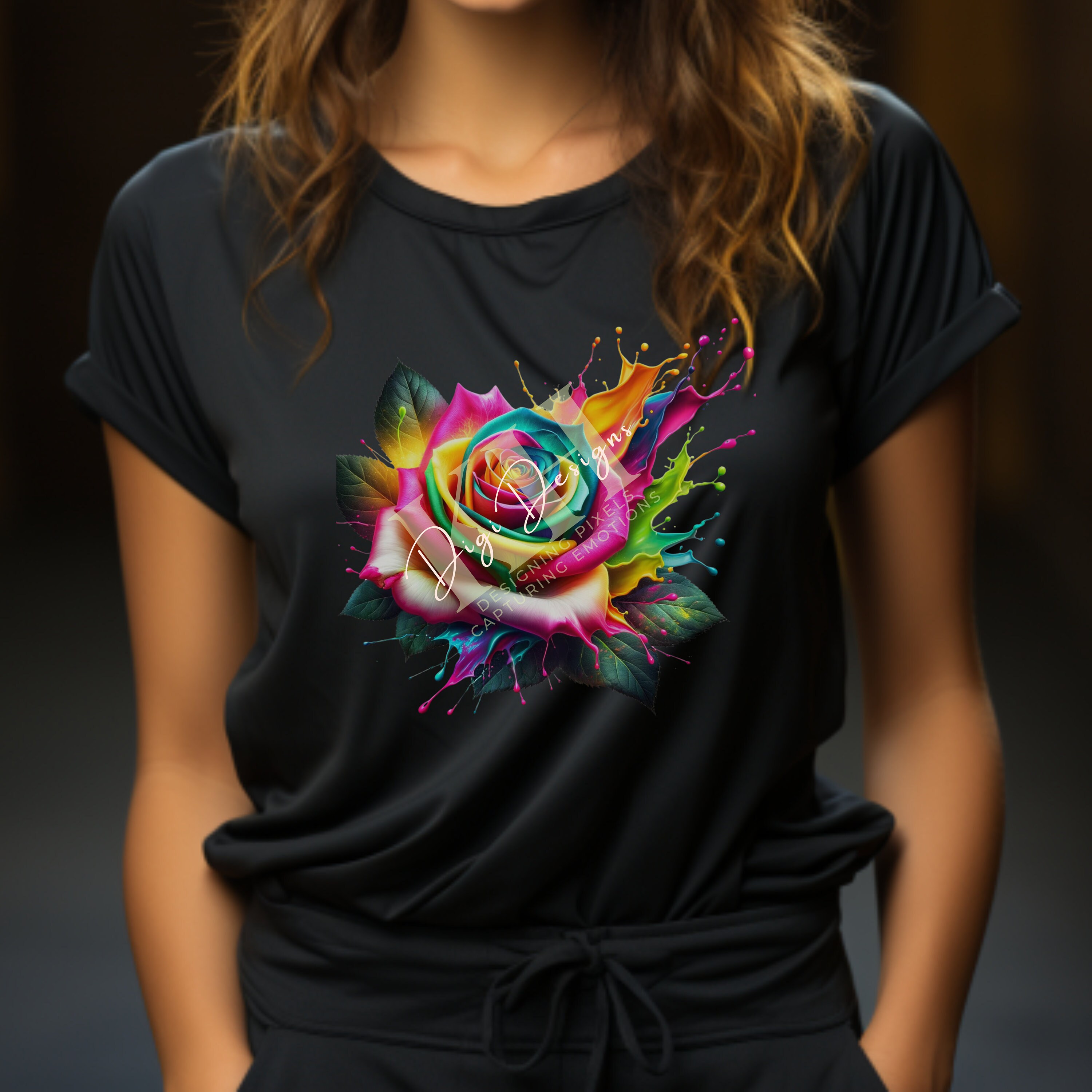 Vibrant Rose Paint Splash Clipart Bundle, Five Digital PNG Images in ...