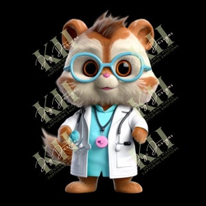 Baby Animal Doctor Clipart Bundle of 5 High Resolution Digital PNG ...