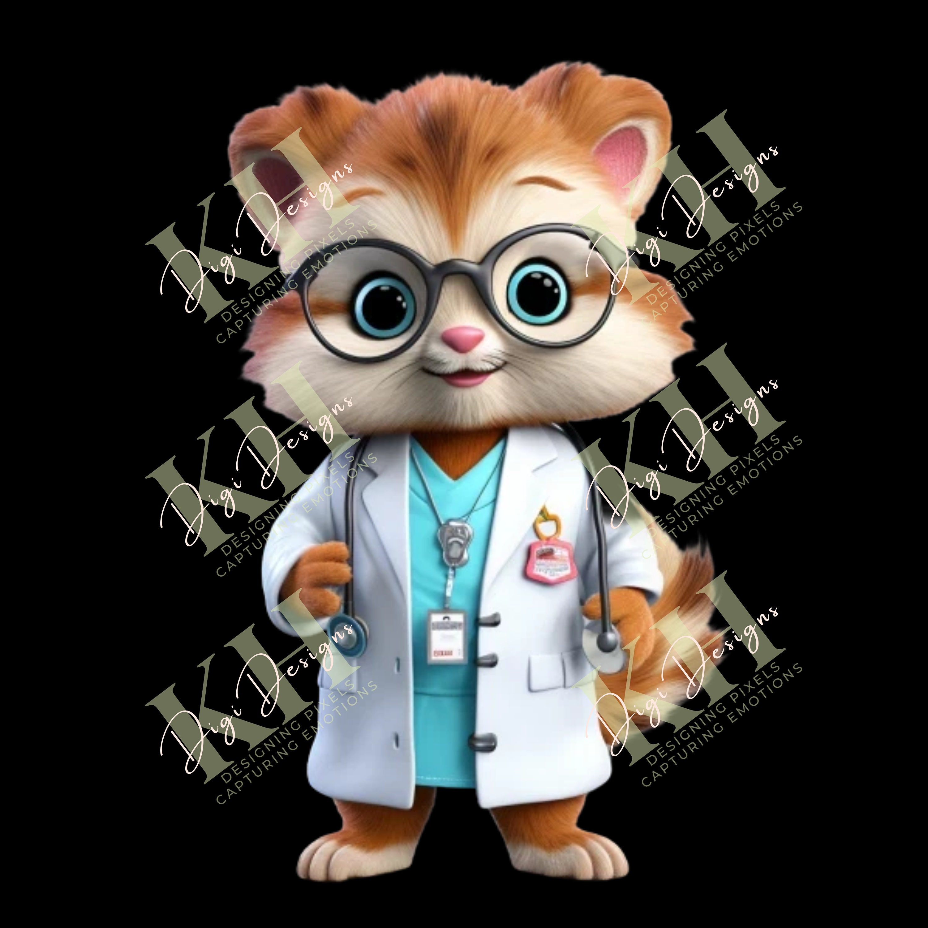 Animated Baby Animal Doctor Clipart Bundle of 5 High Resolution Digital ...
