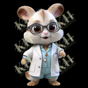Animated Baby Animal Doctor Clipart Bundle of 5 High Resolution Digital ...