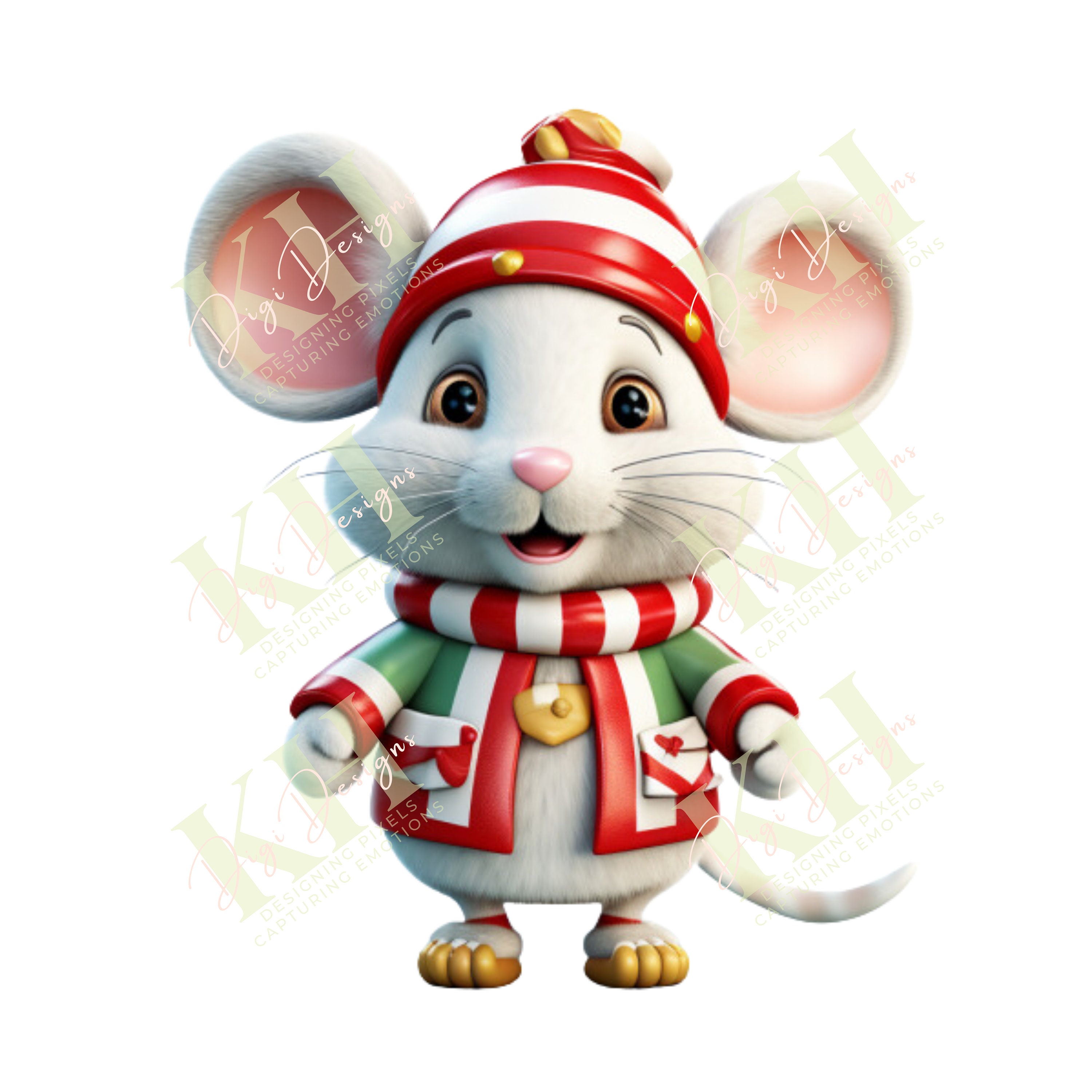 Christmas Mouse Clipart Set: High-quality, Transparent, Instant ...