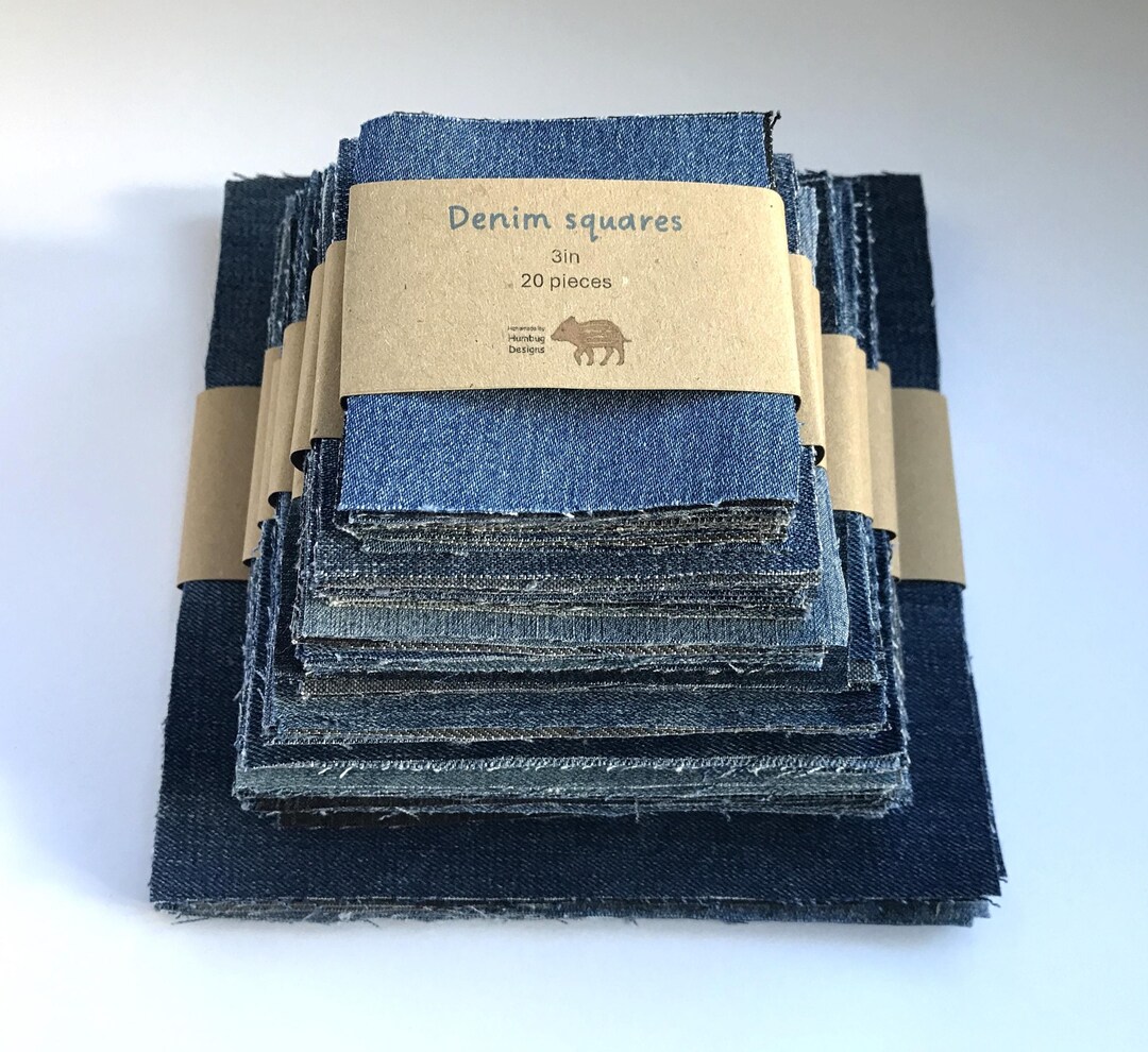 Denim Squares for Patchwork, Craft and Quilting Packs of 10, 15 or 20 ...