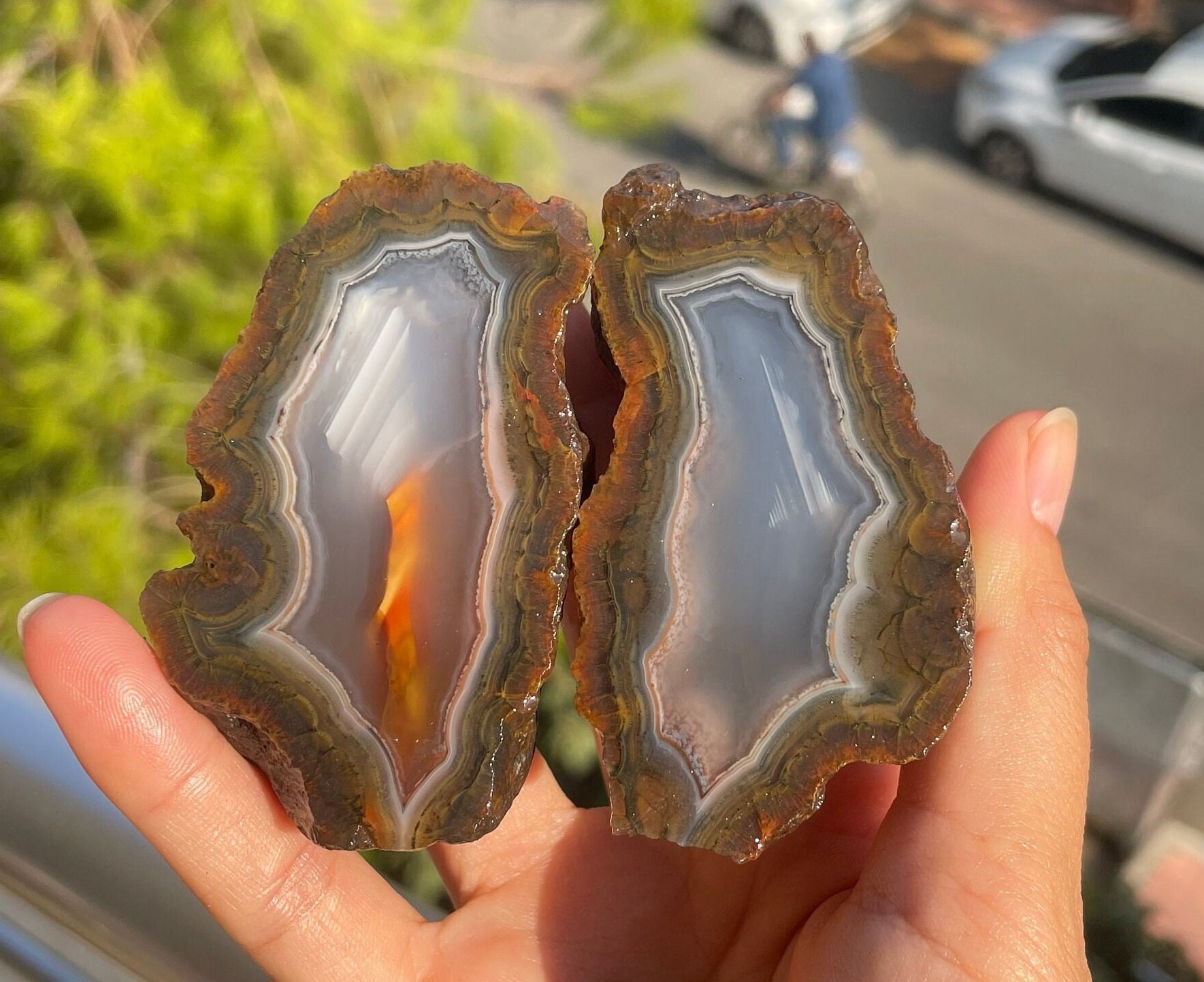 Waterline Agate Core Turkish Cut From Cubuk Town, Susuz Village, - Etsy