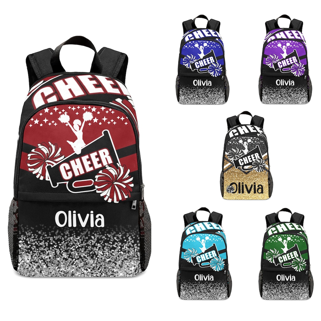 Personalized Cheer Backpack With Name Glitter Custom Schoolbag ...