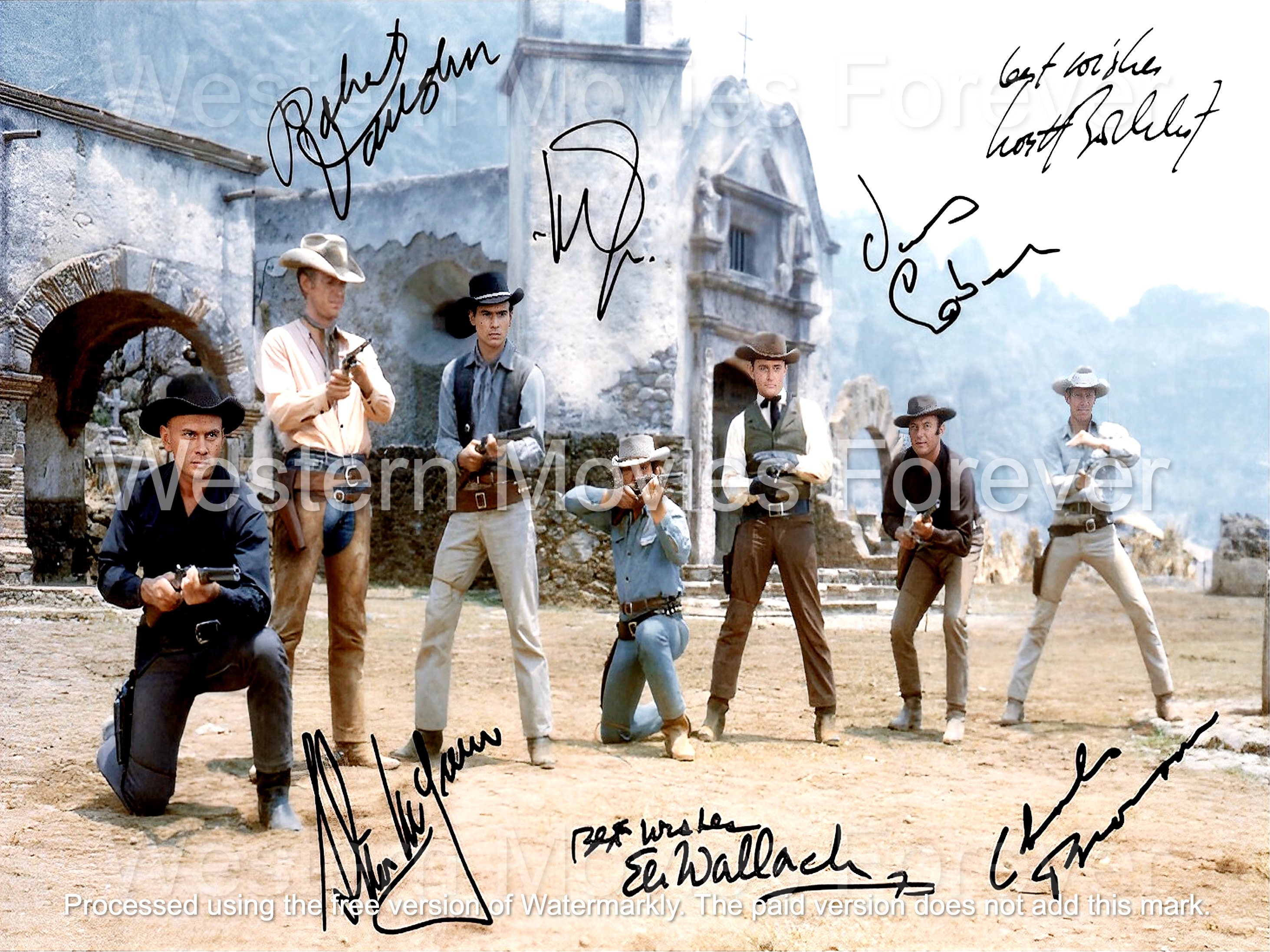 Cowboy Shootout Magnificent 7 Signed Western Wall Art Digital Downloads ...