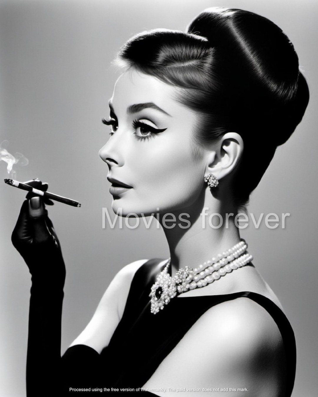 Audrey Hepburn Smoking Cigarette Classic Hollywood Actress Vintage ...