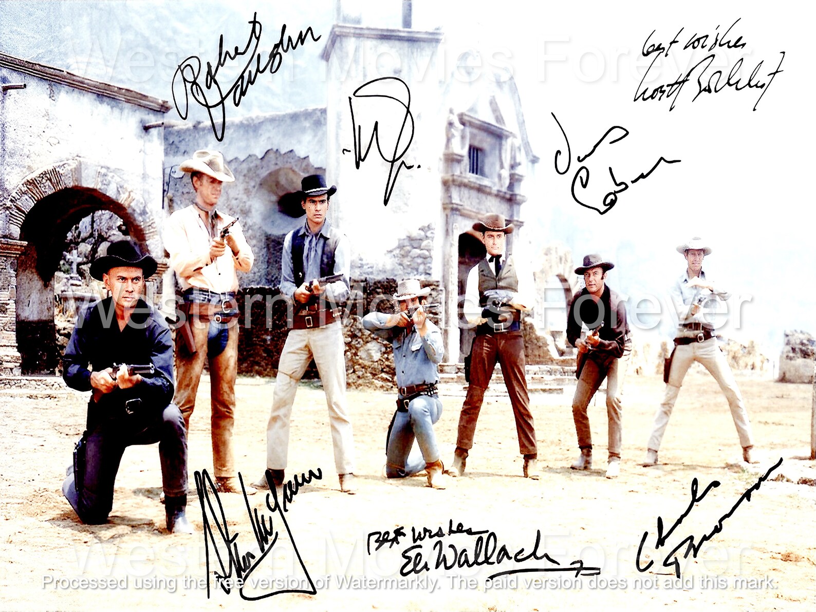Cowboy Shootout Magnificent 7 Signed Western Wall Art Digital Downloads ...