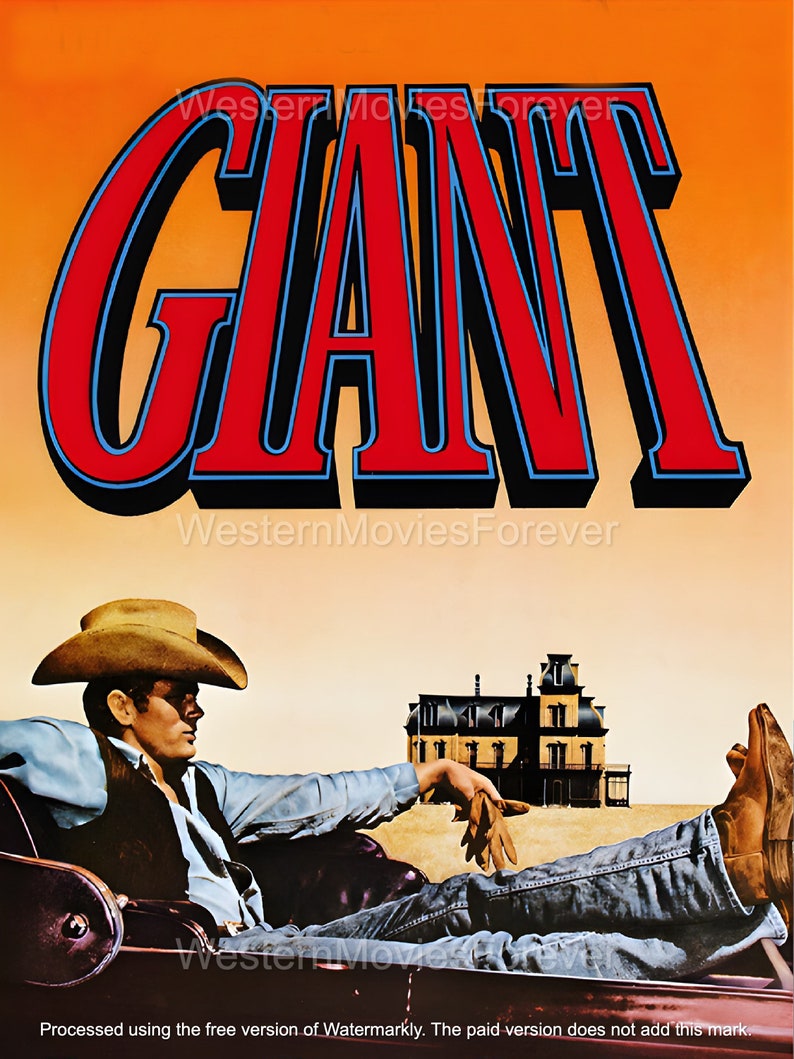 James Dean Cowboy Hat Movie Poster Giant Wall Art Iconic Hollywood ...