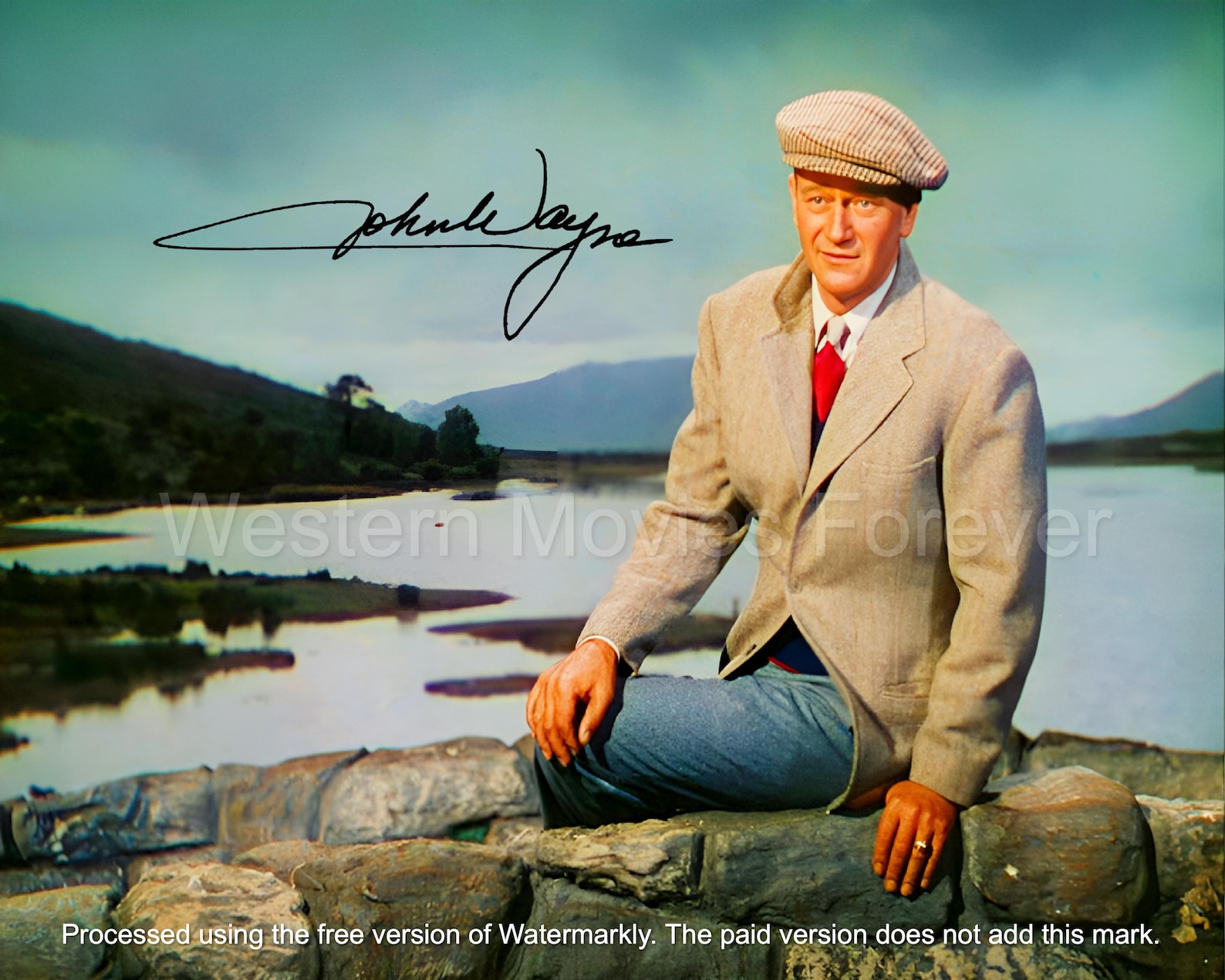 John Wayne Quiet Man Signed Ireland Movie Poster Wall Art County Mayo Autograph Digital ...