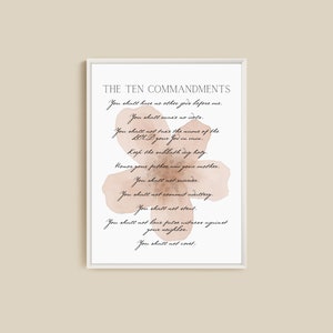 The 10 Commandments Printable, Bible Verse, Wall Art, Scripture, Bible ...