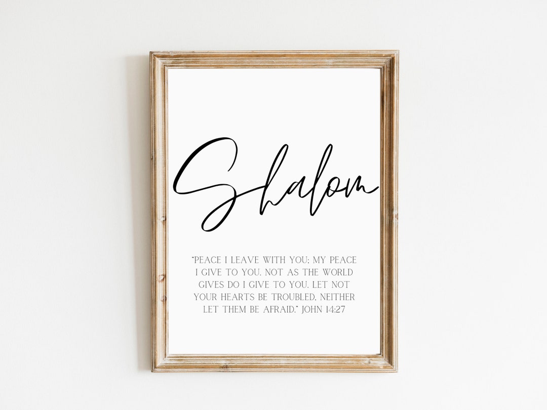 Shalom Printable Wall Art, "my Peace I Leave With You", Jewish Home ...