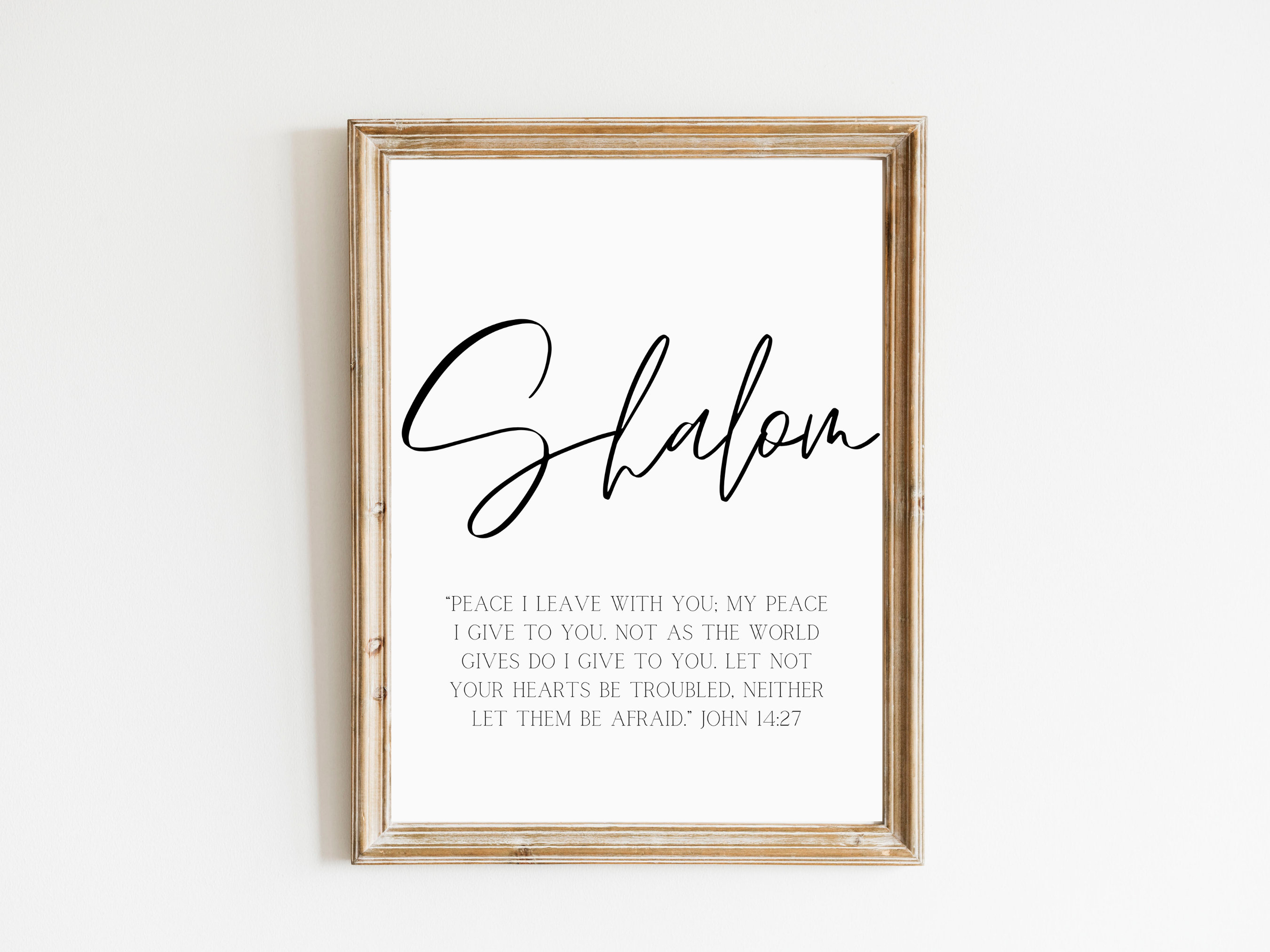 Shalom Printable Wall Art, my Peace I Leave With You, Jewish Home Décor ...