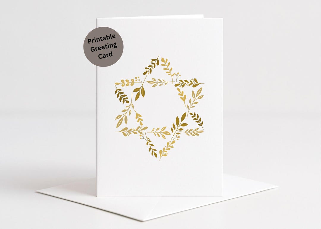 Printable Star of David Card – Minimalist Jewish Card | Magen David ...