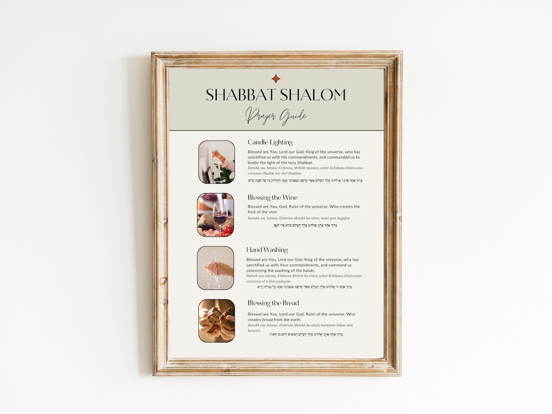 Printable Shabbat Blessing, Friday Night Jewish Prayer, Blessing for ...