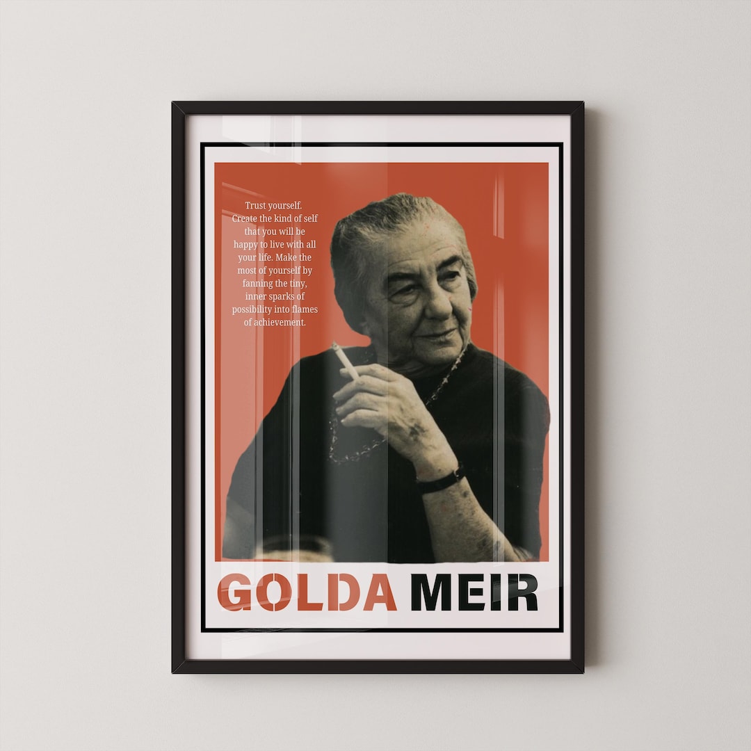 Golda Meir Poster With Gold Meir Quote, Printable Modern Israeli Wall ...