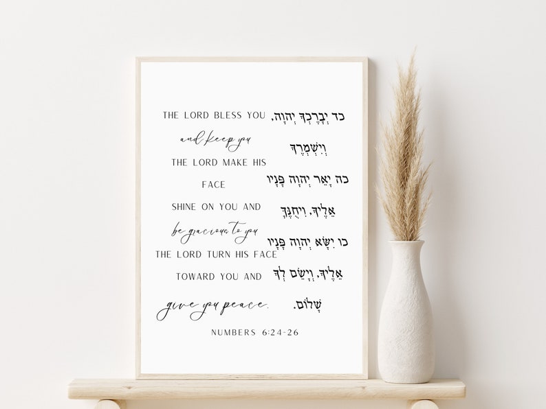 Aaronic Blessing Printable Wall Art, the Priestly Blessing, the Lord ...