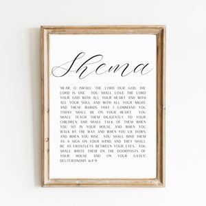 Shema Israel Prayer Printable Wall Art - Hebrew and English Typography ...