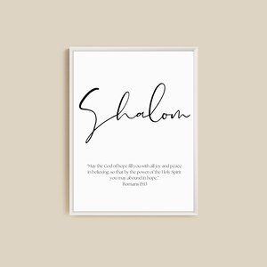 Shalom Printable Wall Art, Jewish Home Décor, Messianic Poster, Hebrew ...