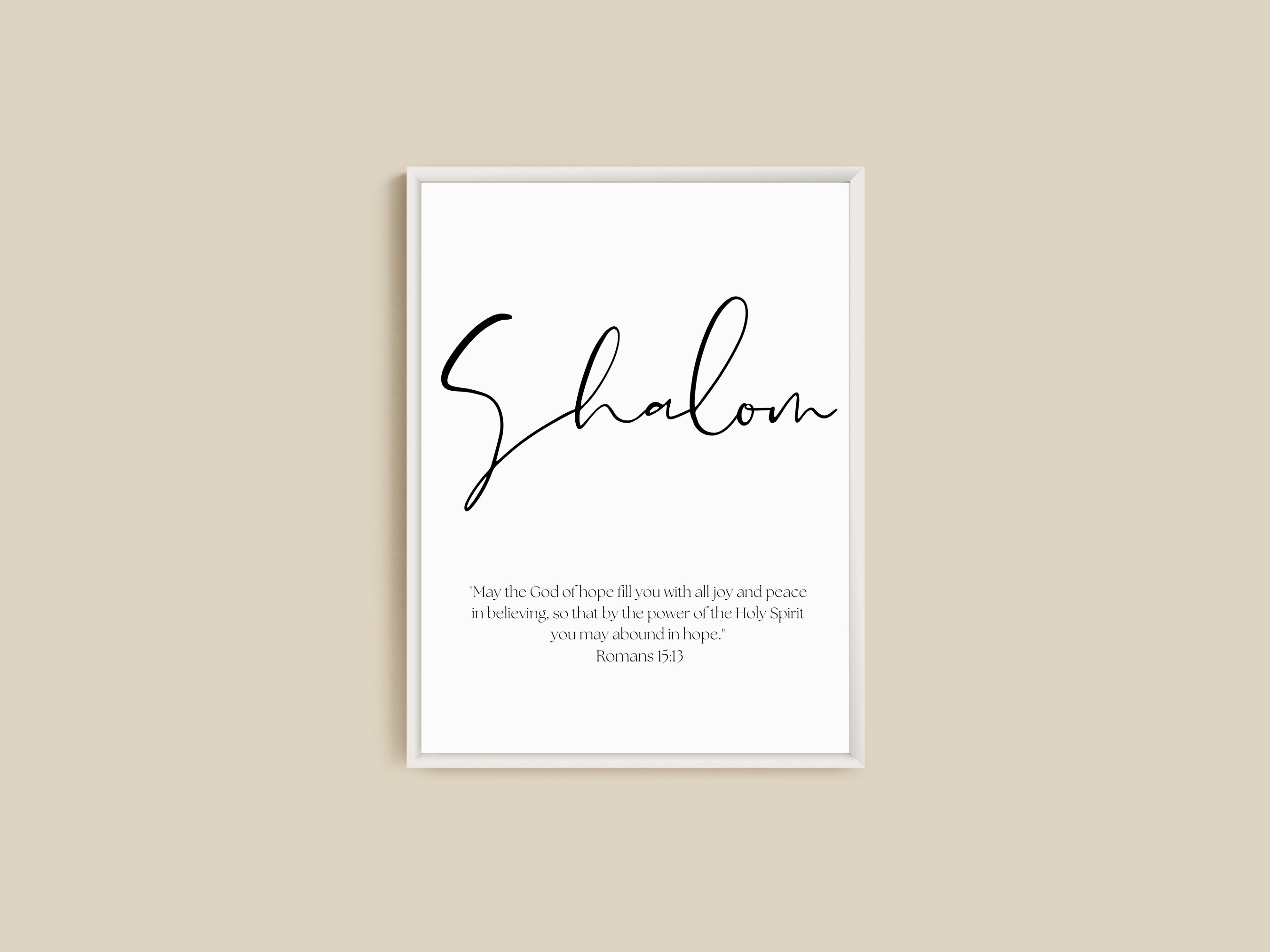 Shalom Printable Wall Art, Jewish Home Décor, Messianic Poster, Hebrew ...