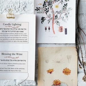 Printable Shabbat Prayer Cards, Friday Night Jewish Prayer, Blessing ...