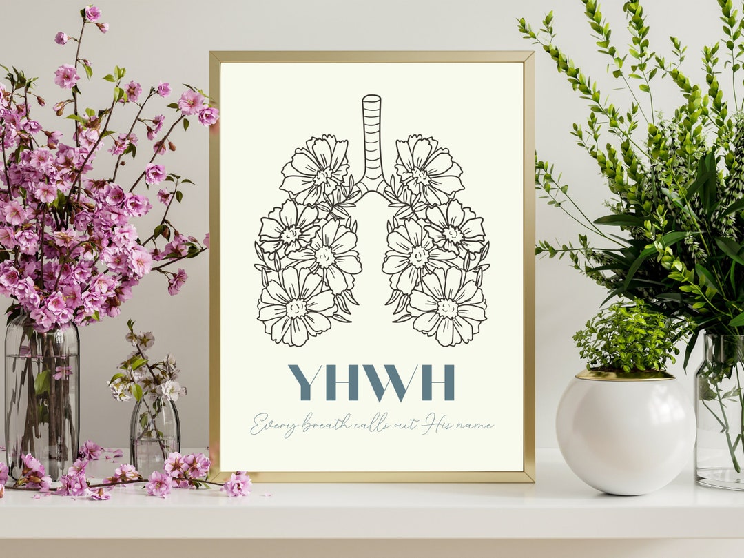 YHWH Floral Lungs Printable Art, Yeshua, Messianic, Hebrew, Every ...