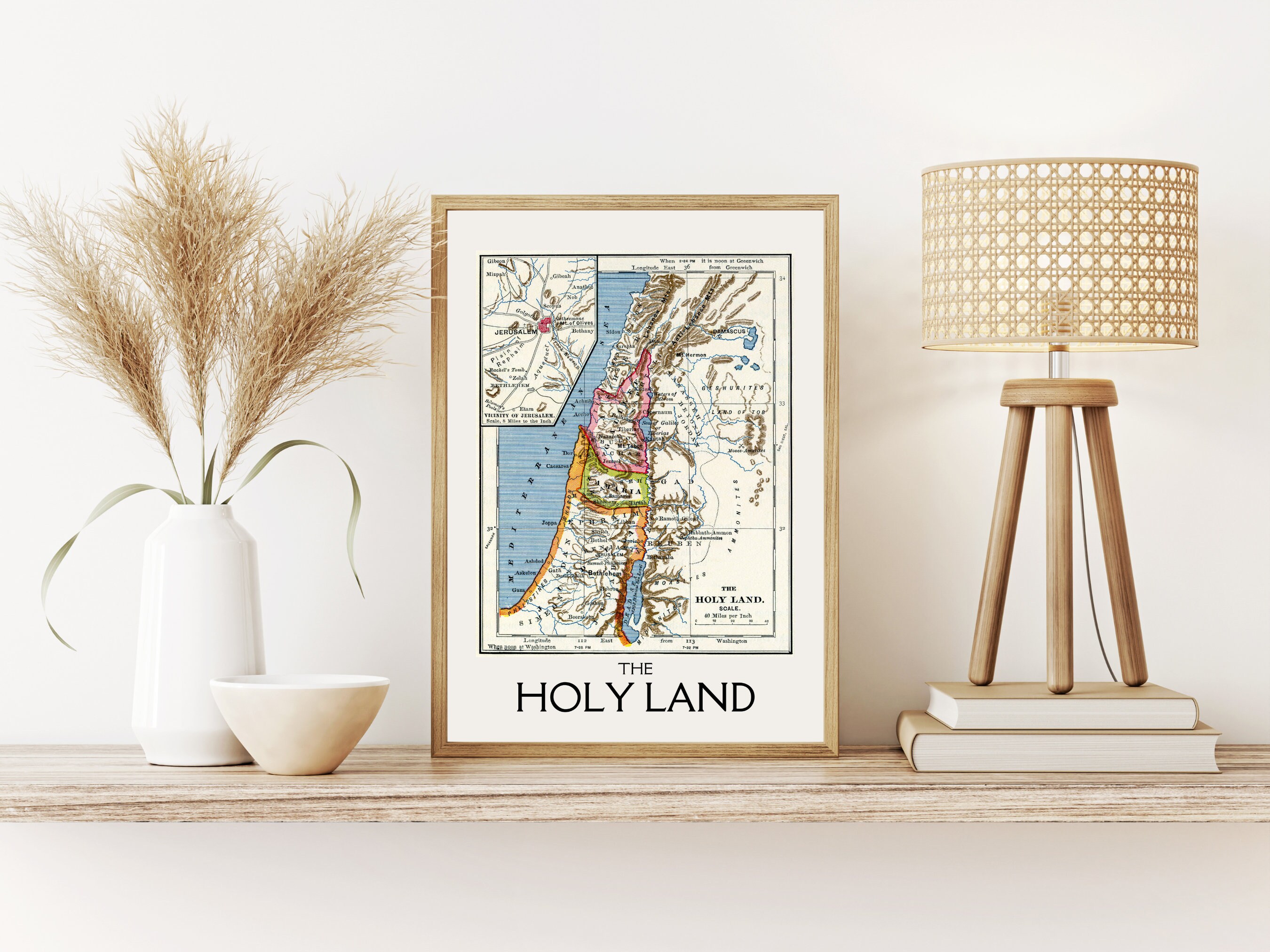 Biblical Israel Map, Printable Map of the Holy Lands, Ancient Israel ...