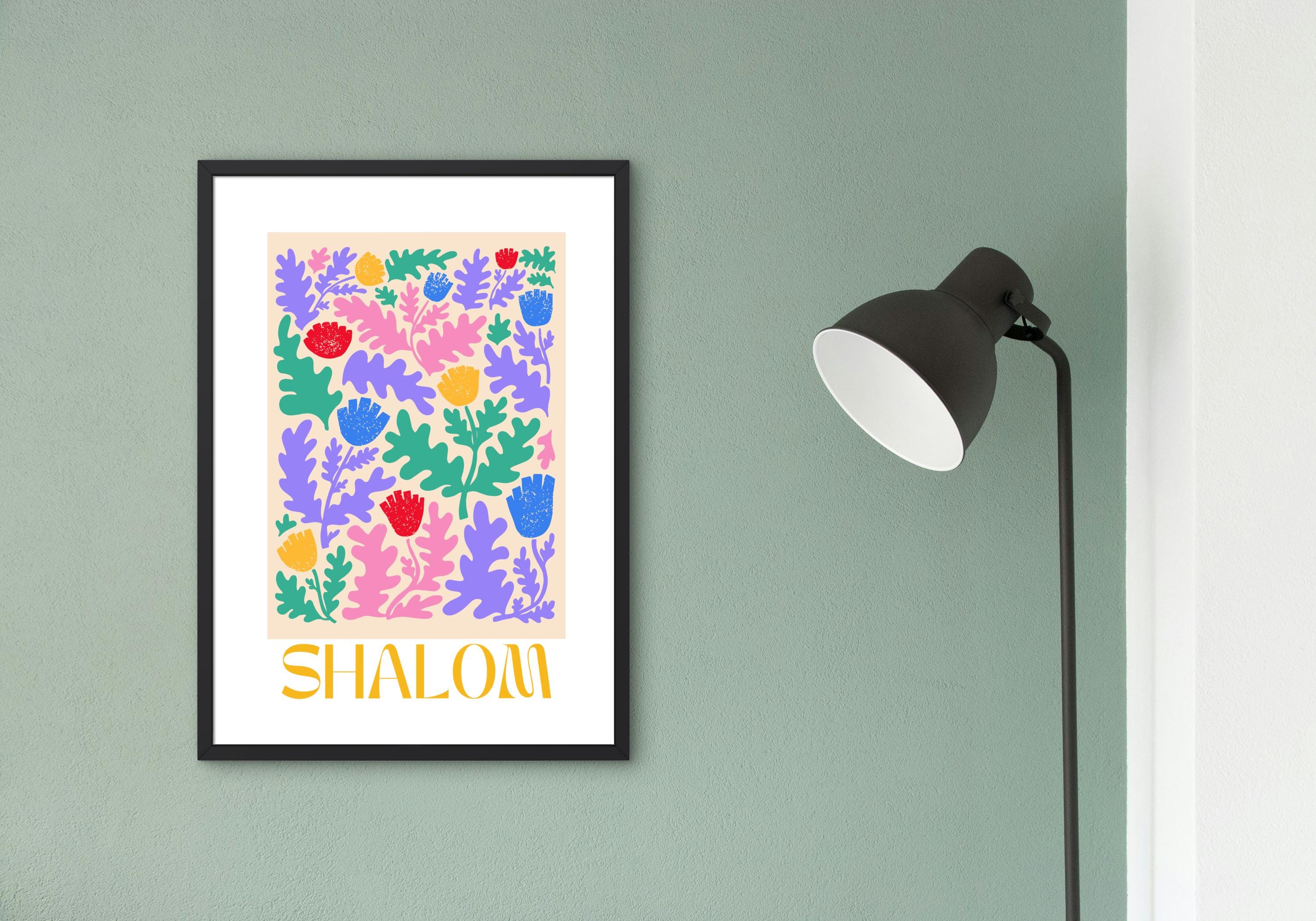 Shalom in Hebrew Script/cursive Printable Poster, Jewish Home Décor ...