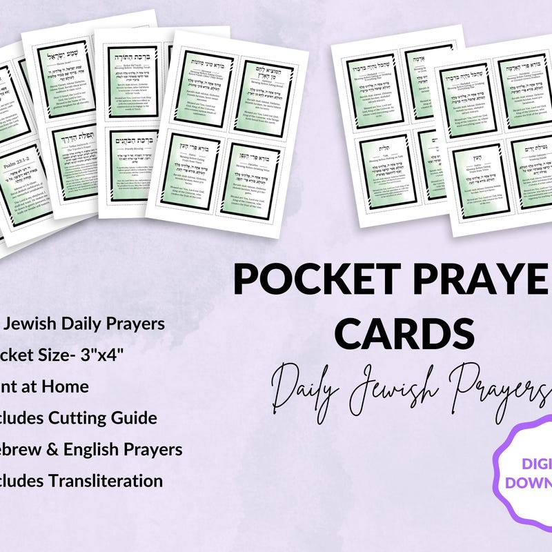 Jewish Prayers Card - Etsy